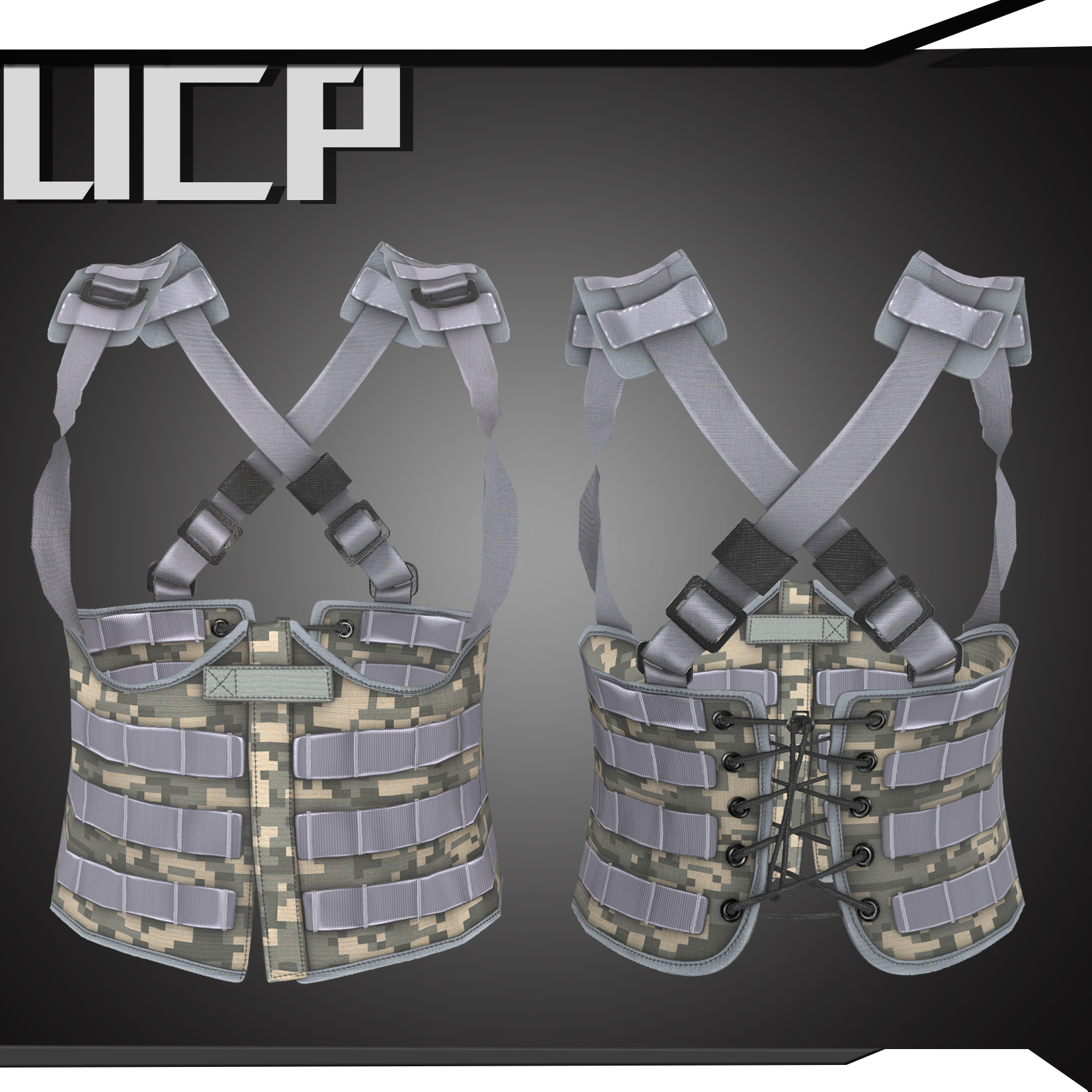 [VRoid][VRC]Tactical camouflage Ladies Corset Rig Sharp Compact タクティカル ...