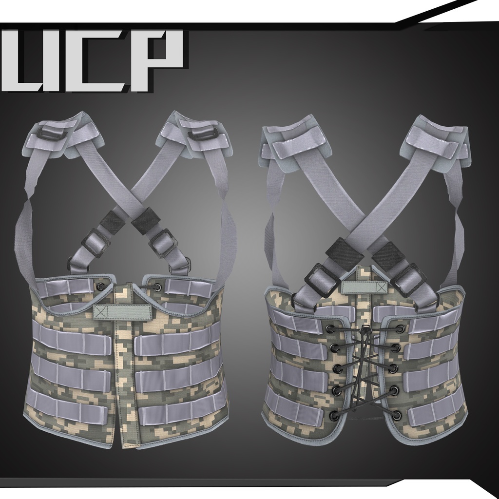 [VRoid][VRC]Tactical camouflage Ladies Corset Rig Sharp Compact タクティカル ...