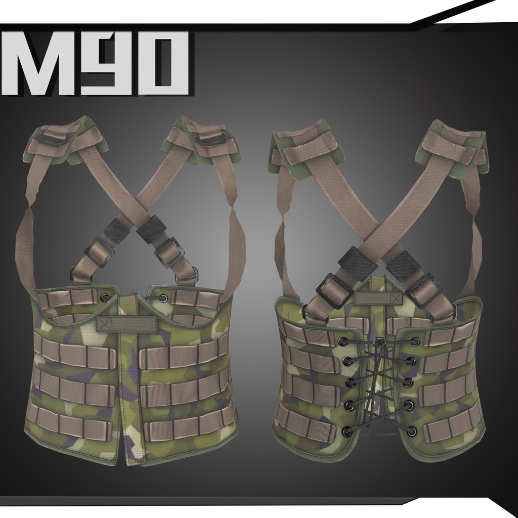 [VRoid][VRC]Tactical camouflage Ladies Corset Rig Sharp Compact タクティカル ...