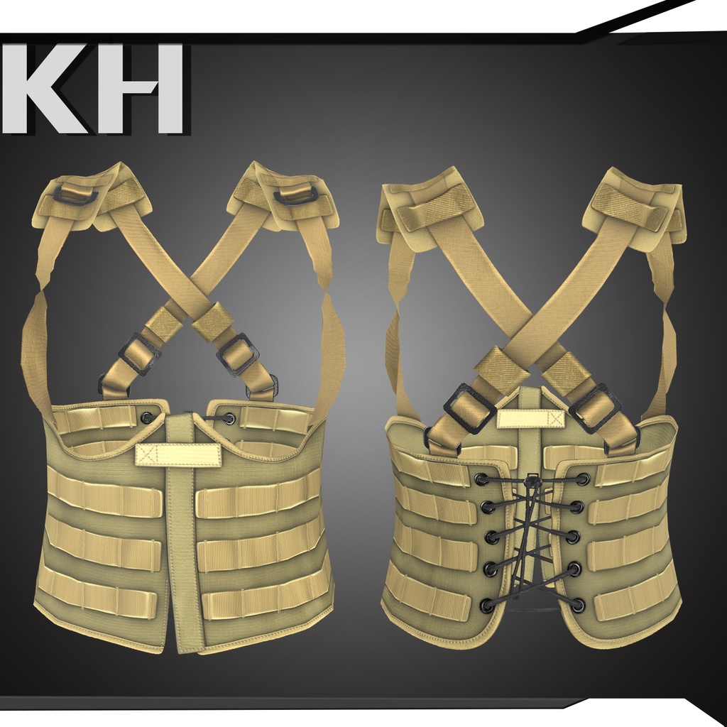 [VRoid][VRC]Tactical camouflage Ladies Corset Rig Sharp Compact タクティカル ...