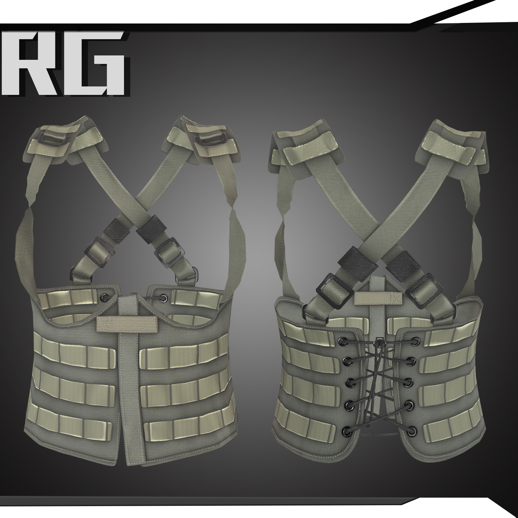 [VRoid][VRC]Tactical camouflage Ladies Corset Rig Sharp Compact タクティカル ...