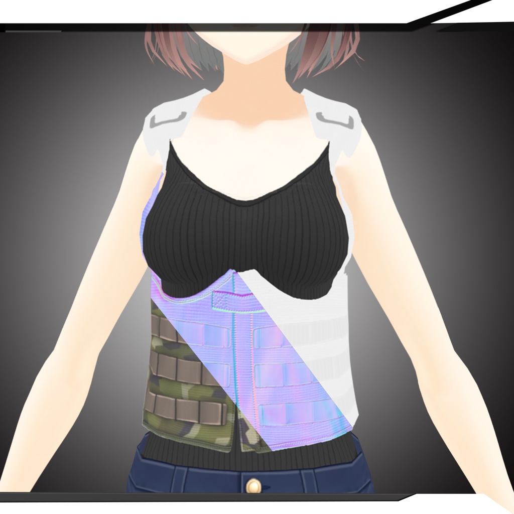 [VRoid][VRC]Tactical camouflage Ladies Corset Rig Sharp Compact タクティカル ...