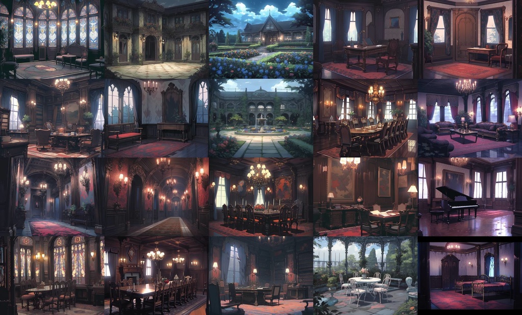 【160枚png/pdf】ホラー風洋館背景素材【ゲーム/TRPG背景素材/CoC/ココフォリア】 - sozaiya-create - BOOTH