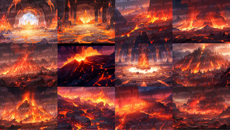 【背景72枚】火山地帯（ゲーム/TRPG背景素材/CoC/ココフォリア） - sozaiya-create - BOOTH
