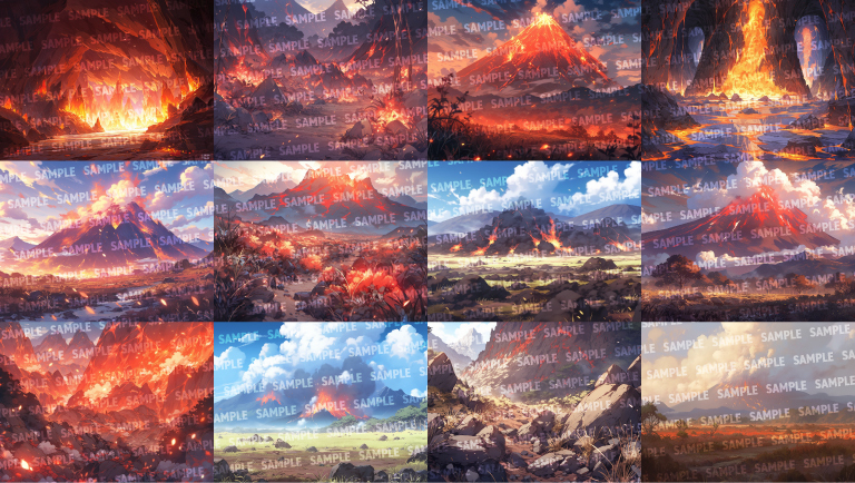 【背景72枚】火山地帯（ゲーム/TRPG背景素材/CoC/ココフォリア） - sozaiya-create - BOOTH