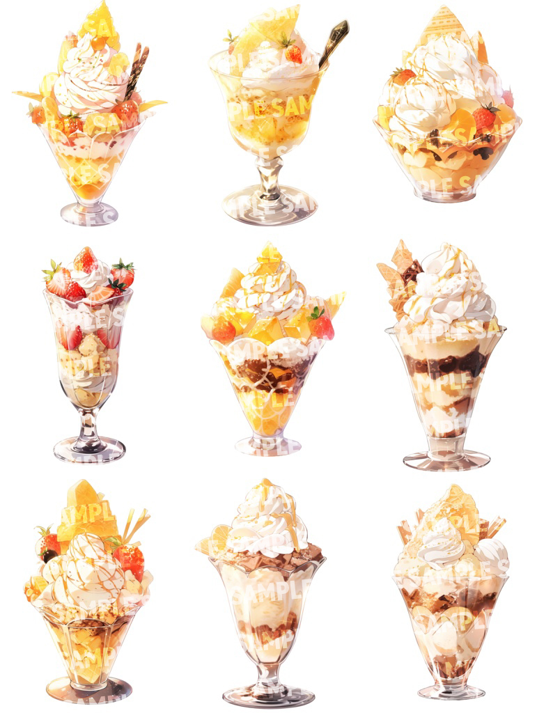 【透過素材50点】パフェ（png） - sozaiya-create - BOOTH