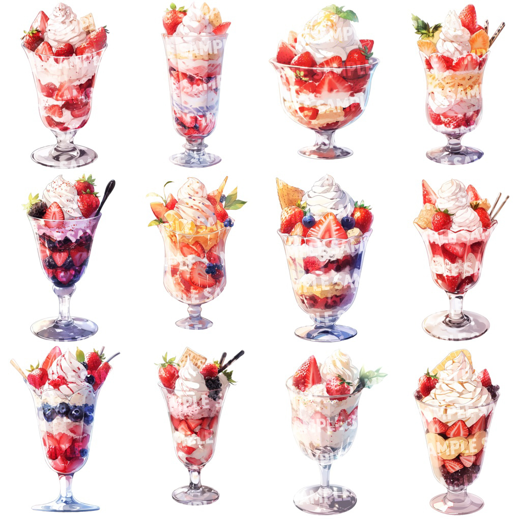 【透過素材50点】パフェ（png） - sozaiya-create - BOOTH