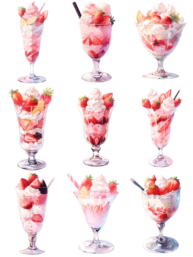 【透過50点】パフェ素材セット【png】 - sozaiya-create - BOOTH