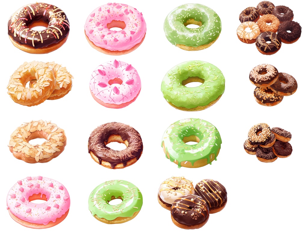【透過60点】ドーナツ素材セット【png】 - sozaiya-create - BOOTH