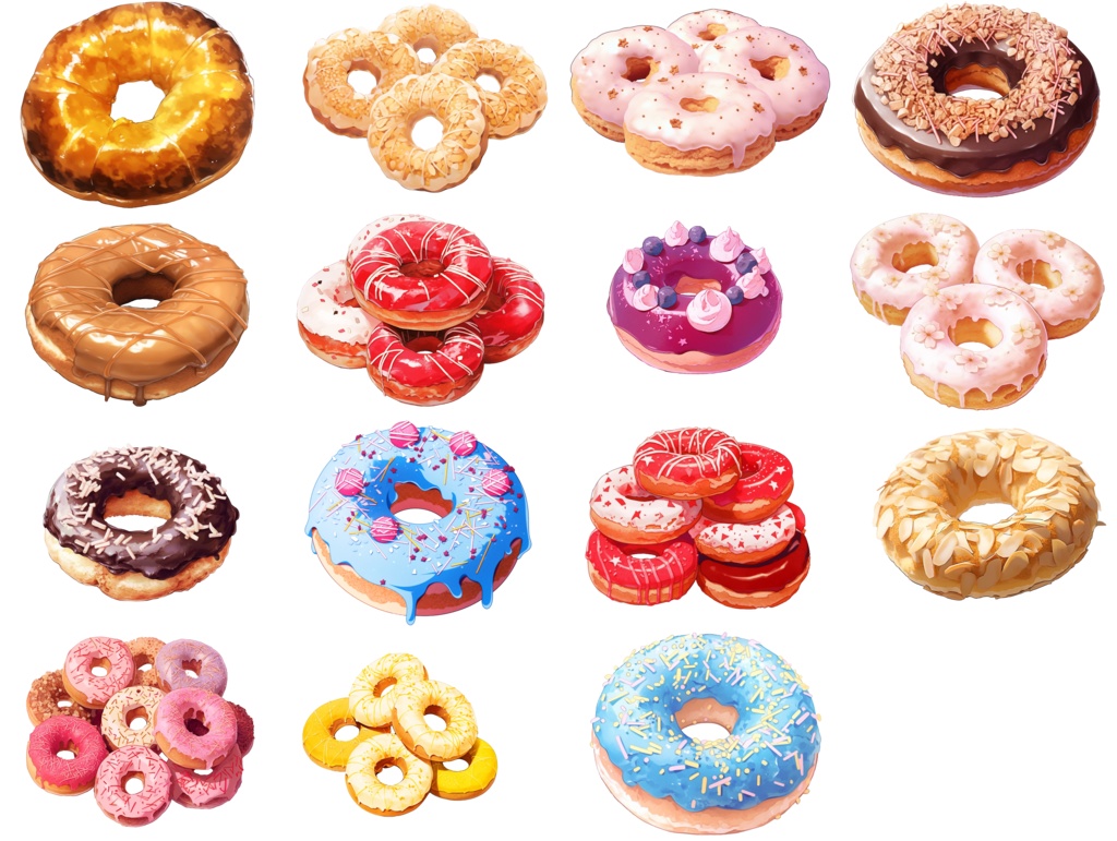 【透過60点】ドーナツ素材セット【png】 - sozaiya-create - BOOTH