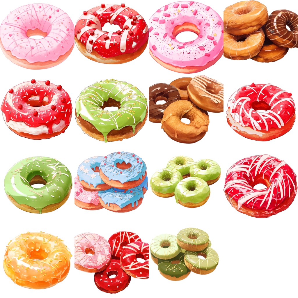 【透過60点】ドーナツ素材セット【png】 - sozaiya-create - BOOTH