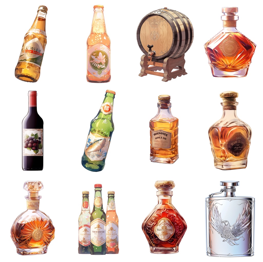 【透過済84点】お酒素材【png】 - sozaiya-create - BOOTH