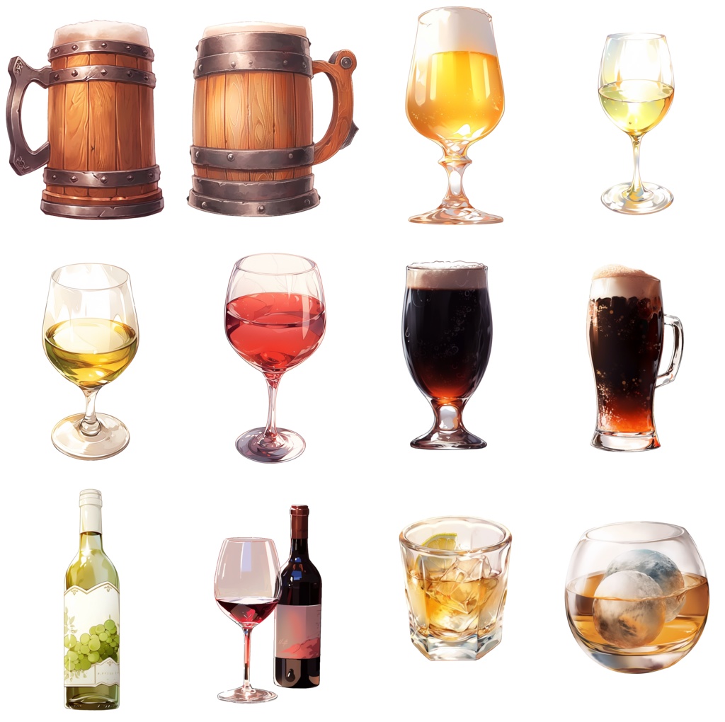 【透過済84点】お酒素材【png】 - sozaiya-create - BOOTH
