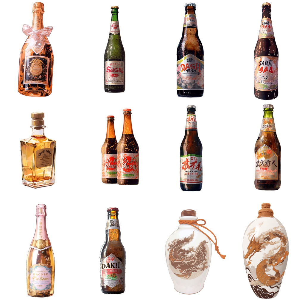 【透過済84点】お酒素材【png】 - sozaiya-create - BOOTH