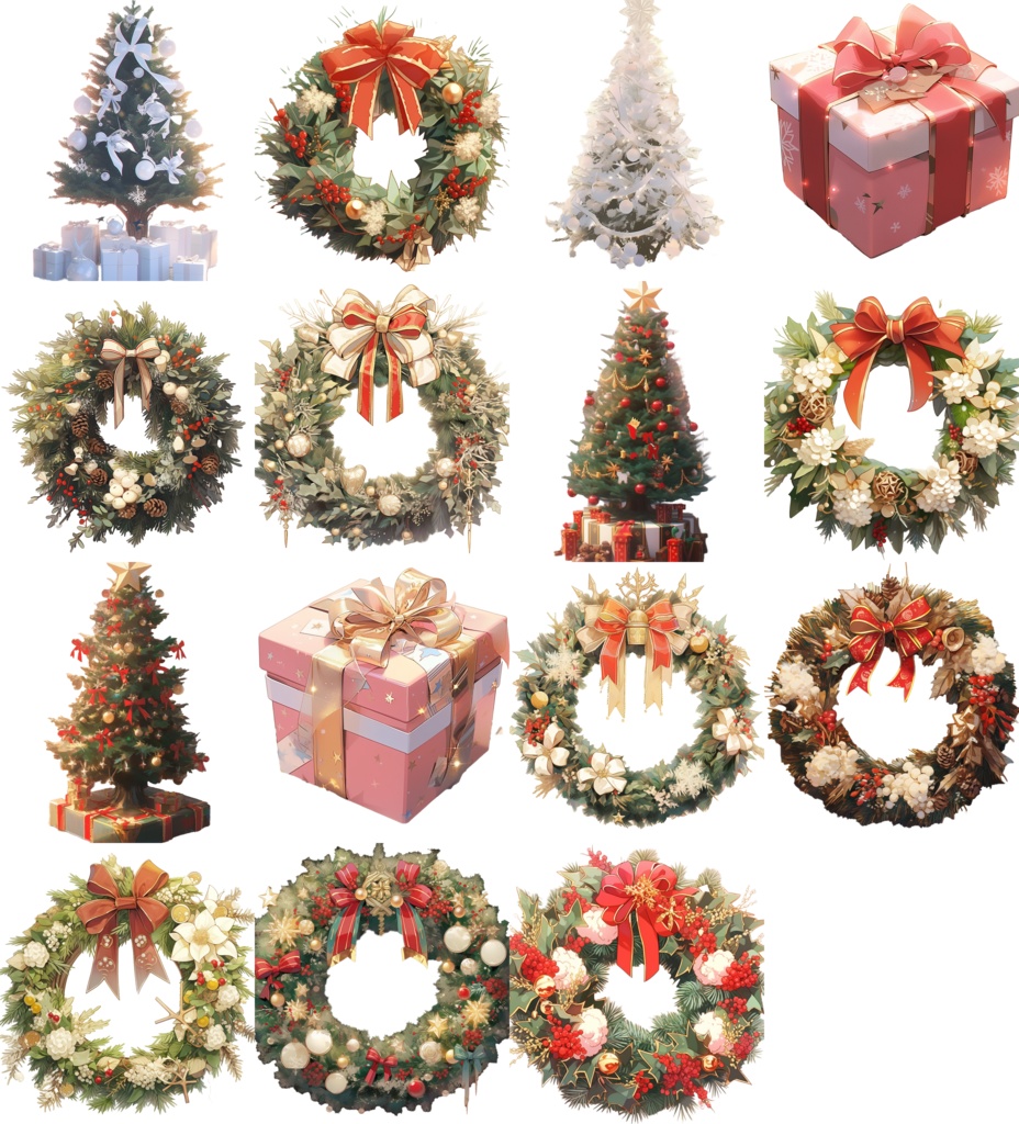 【透過png】クリスマス素材100点【背景4:3/16:9】 - sozaiya-create - BOOTH