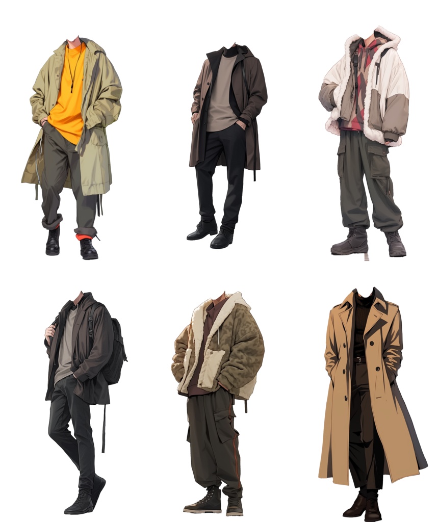 【立ち絵作成用】冬服｜男性【透過済50点】 - sozaiya-create - BOOTH