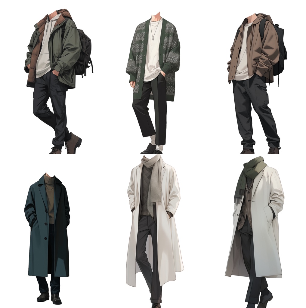 【立ち絵作成用】冬服｜男性【透過済50点】 - sozaiya-create - BOOTH