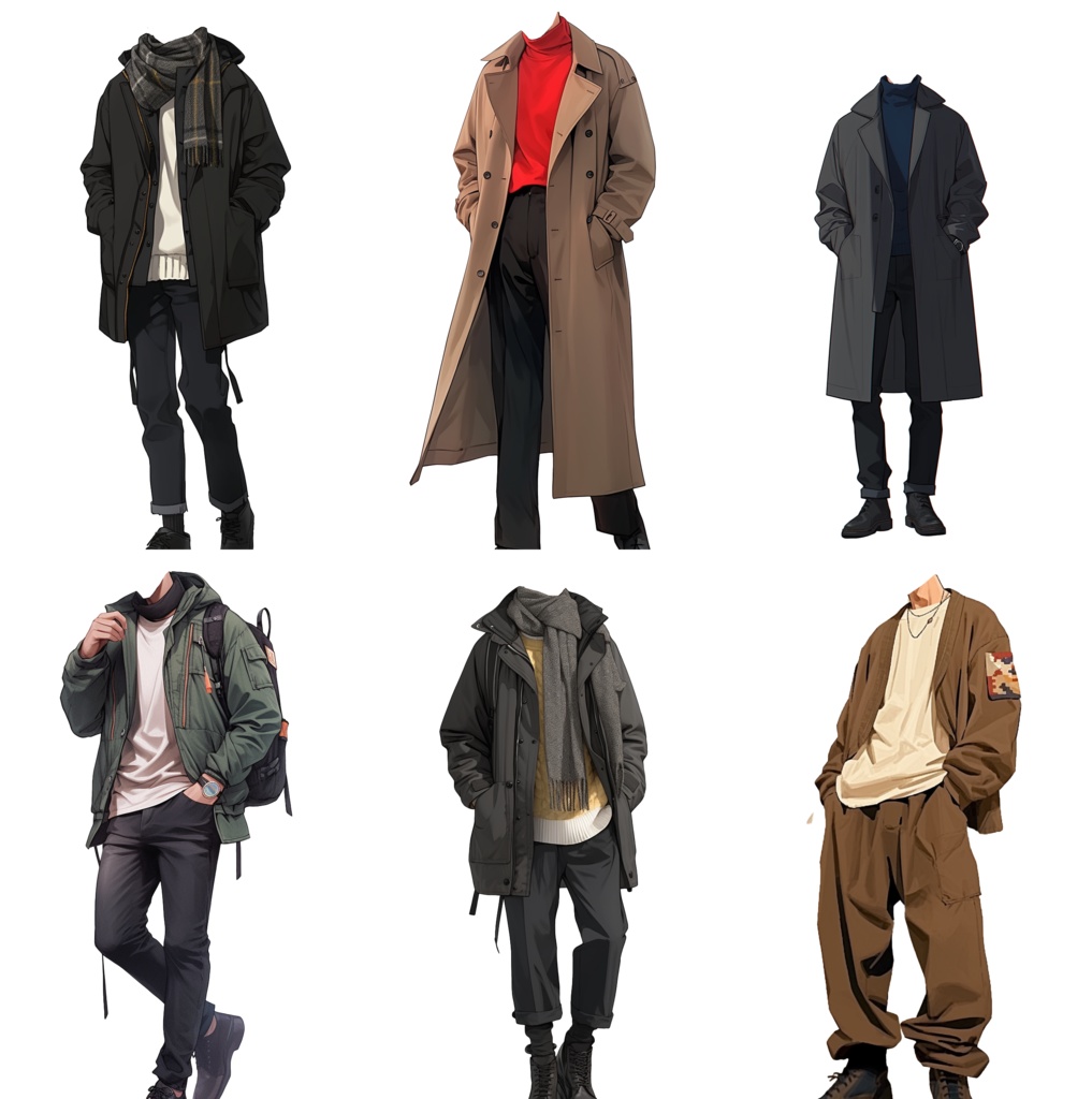 【立ち絵作成用】冬服｜男性【透過済50点】 - sozaiya-create - BOOTH