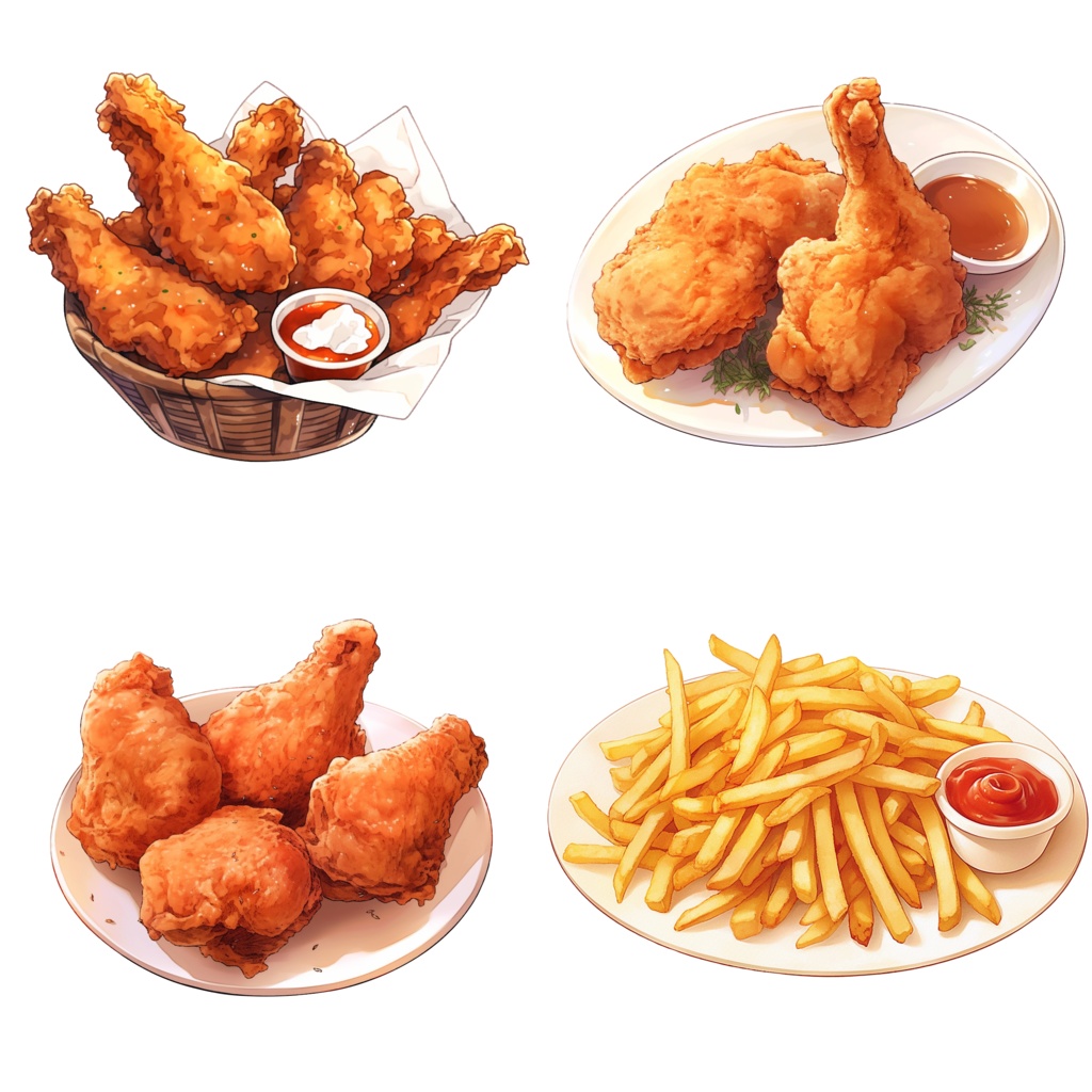 【透過済50点】ファストフード｜イラスト素材【png】 - sozaiya-create - BOOTH