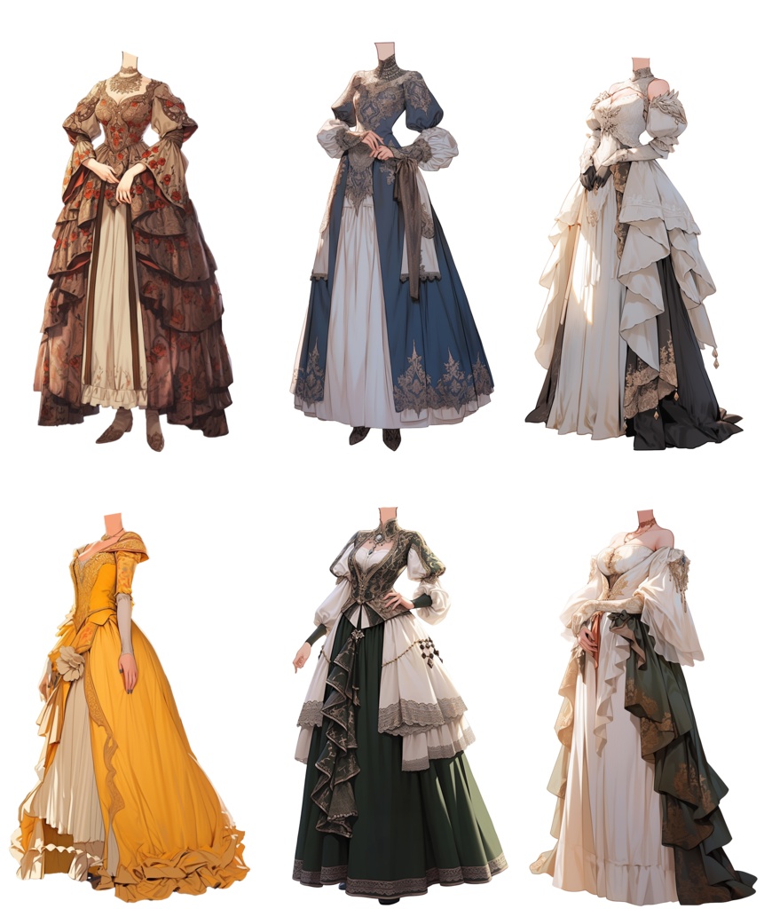 【立ち絵作成】ドレス30点｜中世貴族/令嬢【透過png】 - sozaiya-create - BOOTH