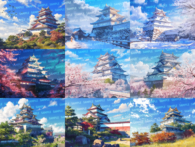 【背景素材40枚】日本の城｜差分あり（ゲーム/TRPG/CoC/ココフォリア） - sozaiya-create - BOOTH