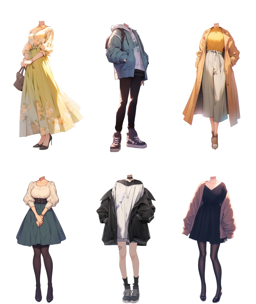 【立ち絵作成】春服50点｜女性【透過png】 - sozaiya-create - BOOTH