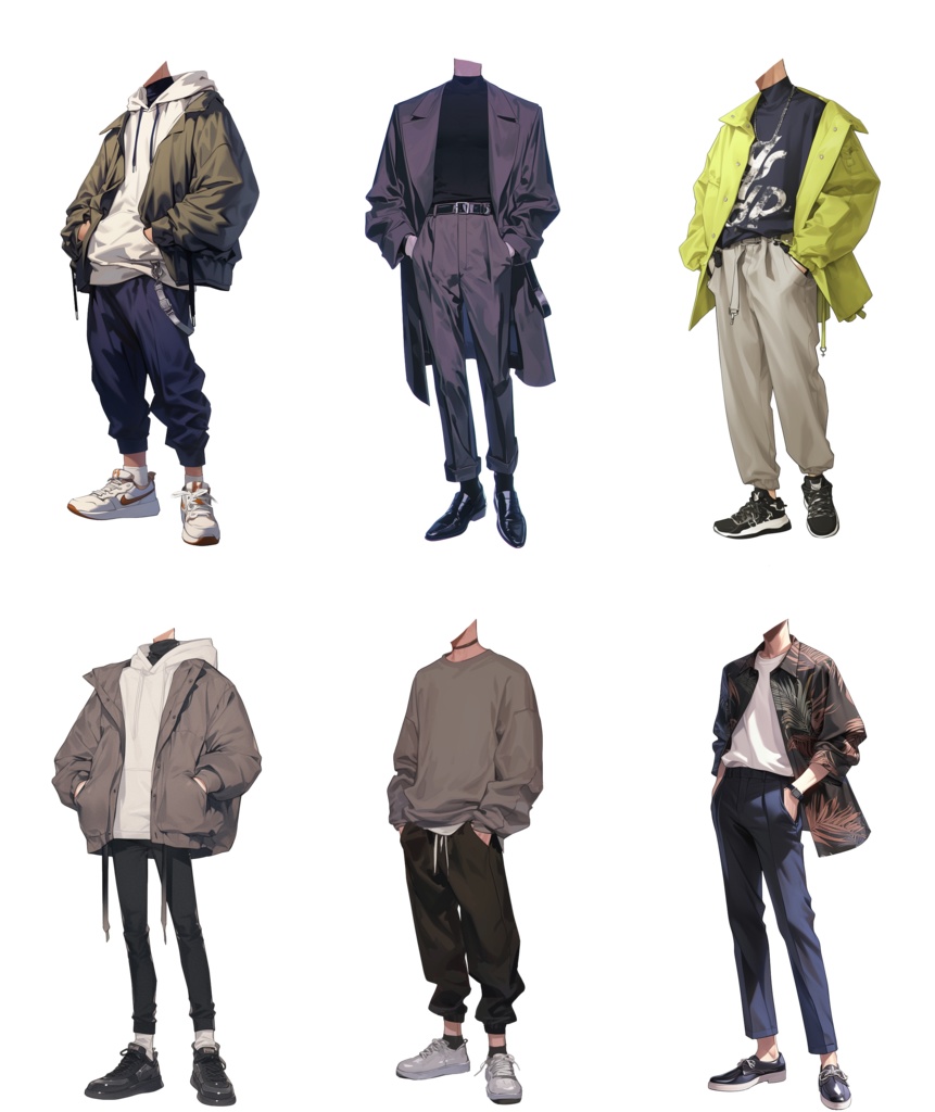 【立ち絵作成用】春服50点｜男性【透過png】 - sozaiya-create - BOOTH