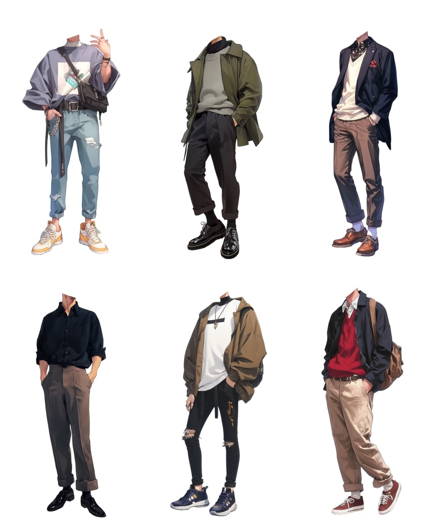 【立ち絵作成用】春服50点｜男性【透過png】 - sozaiya-create - BOOTH