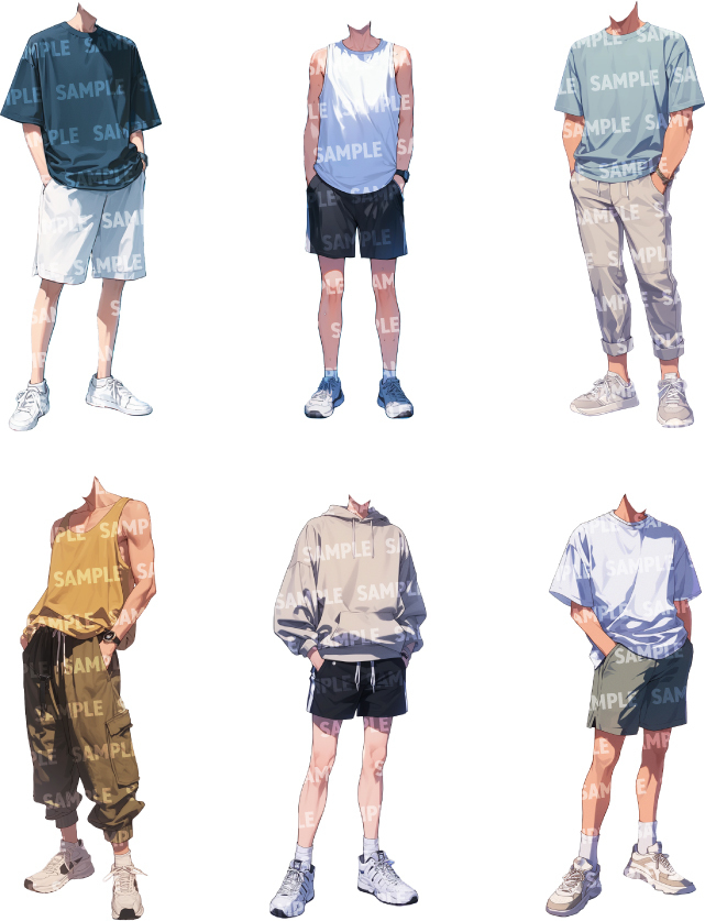 【立ち絵50点】夏服｜男性（png） - sozaiya-create - BOOTH