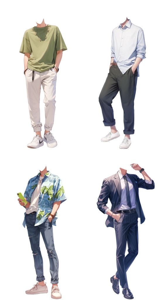 【立ち絵作成】夏服50点｜男性【透過png】 - sozaiya-create - BOOTH