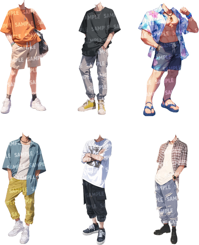 【立ち絵50点】夏服｜男性（png） - sozaiya-create - BOOTH