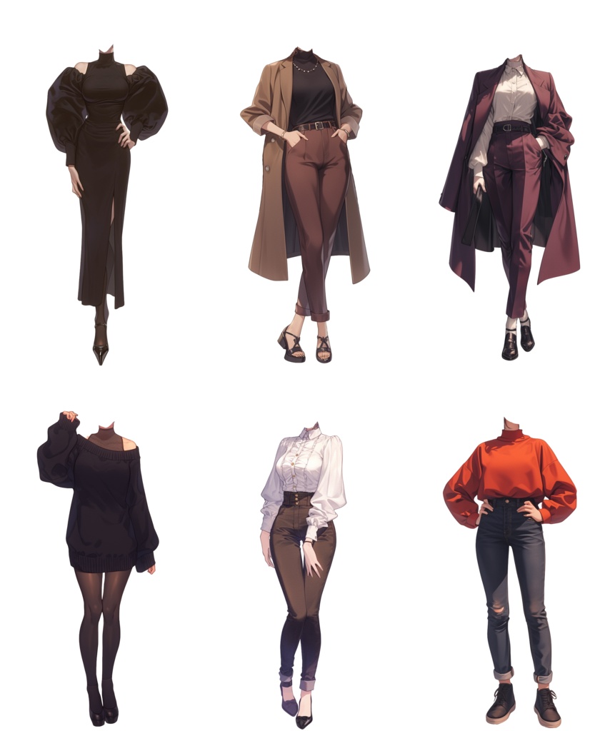 【立ち絵作成】秋服50点｜女性【透過png】 - sozaiya-create - BOOTH