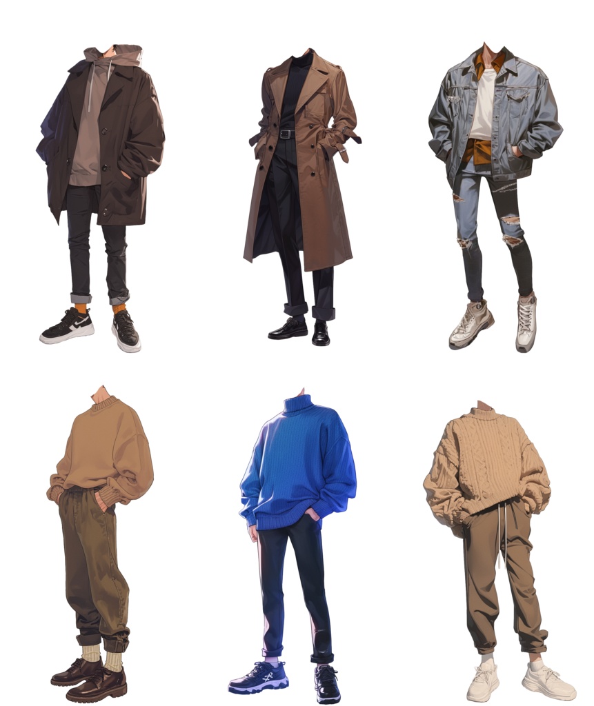 【立ち絵素材】秋服50点｜男性【透過png】 - sozaiya-create - BOOTH