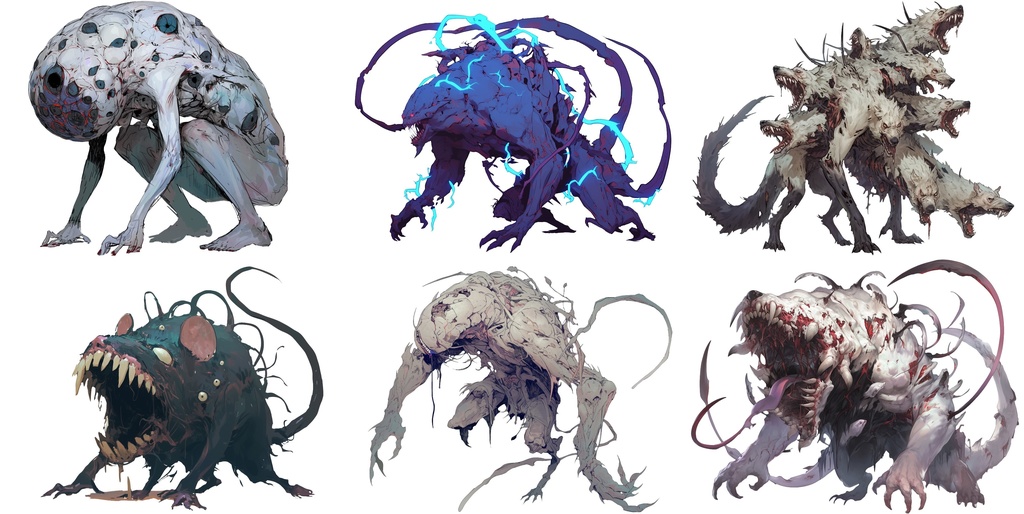 【怪物素材①】怪物・異形・魔物・魔獣50点【ゲーム/TRPG/クトゥルフ/CoC/ココフォリア】 - sozaiya-create - BOOTH