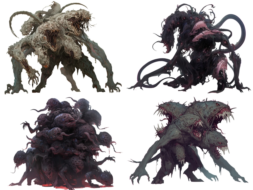 【怪物素材①】怪物・異形・魔物・魔獣50点【ゲーム/TRPG/クトゥルフ/CoC/ココフォリア】 - sozaiya-create - BOOTH