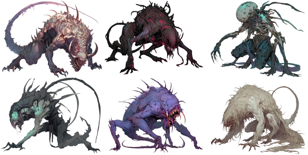 【怪物素材①】怪物・異形・魔物・魔獣50点【ゲーム/TRPG/クトゥルフ/CoC/ココフォリア】 - sozaiya-create - BOOTH