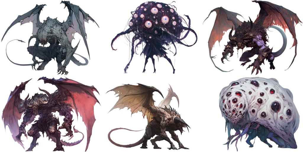 【怪物素材③】神話生物 - 怪物・異形・魔物・魔獣60点【ゲーム/TRPG/クトゥルフ/CoC/ココフォリア】 - sozaiya-create - BOOTH