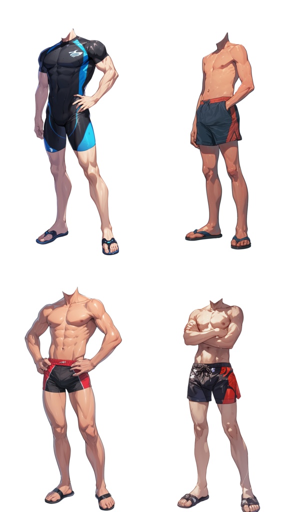 【立ち絵素材】水着50点｜男性【透過png】 - sozaiya-create - BOOTH