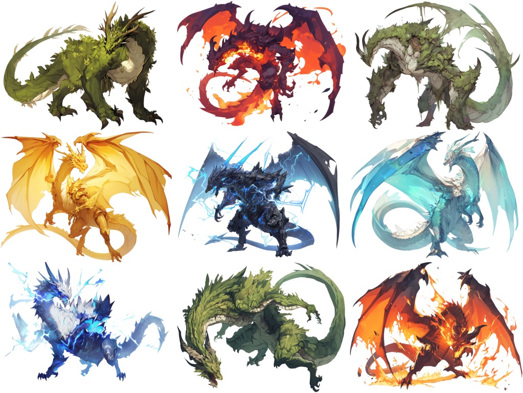 【透過素材60点】ドラゴン/龍/竜｜イラスト素材【png】 - sozaiya-create - BOOTH