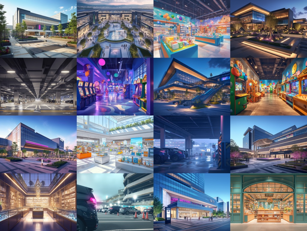 【背景】ショッピングモール/服屋/本屋/外観/駐車場80点【ゲーム/TRPG背景素材/CoC/ココフォリア】 - sozaiya-create - BOOTH