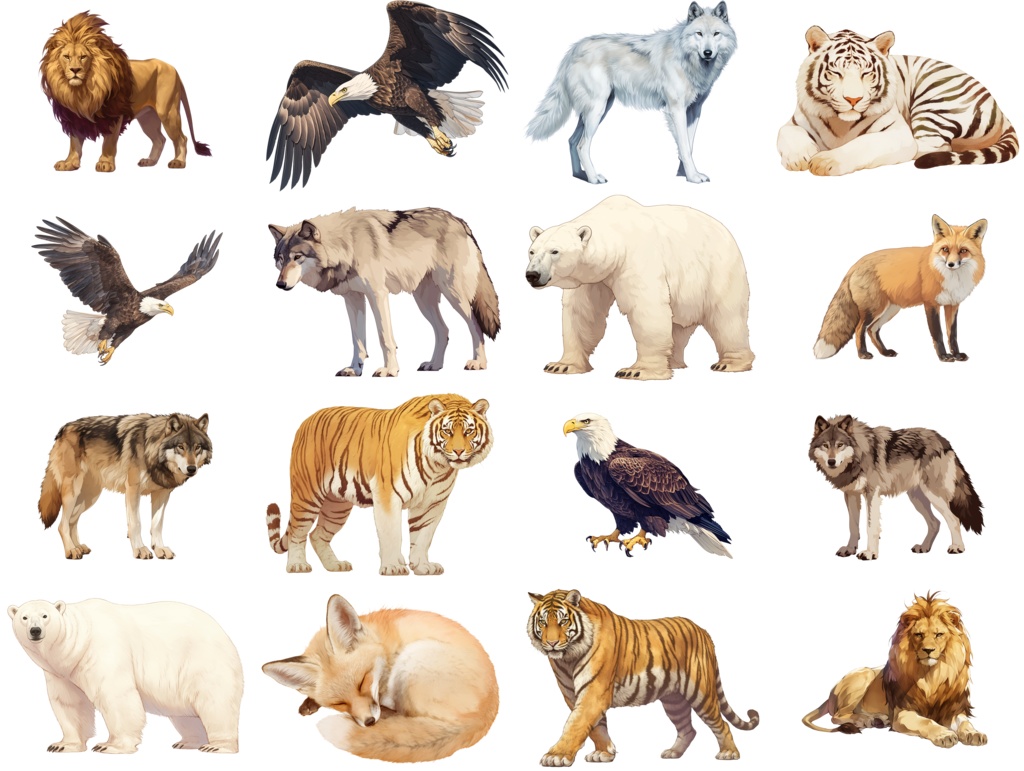 【動物】透過イラスト素材140点【動物/肉食獣/草食獣/哺乳類/鳥類】 - sozaiya-create - BOOTH