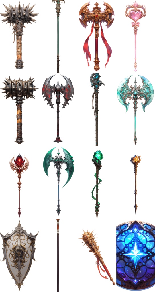 【透過素材145点】武器いろいろ｜RPG風【png】 - sozaiya-create - BOOTH