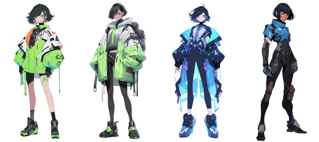 【立ち絵】サイバー/メカ 女性80点 ️差分2種【透過png】 - sozaiya-create - BOOTH