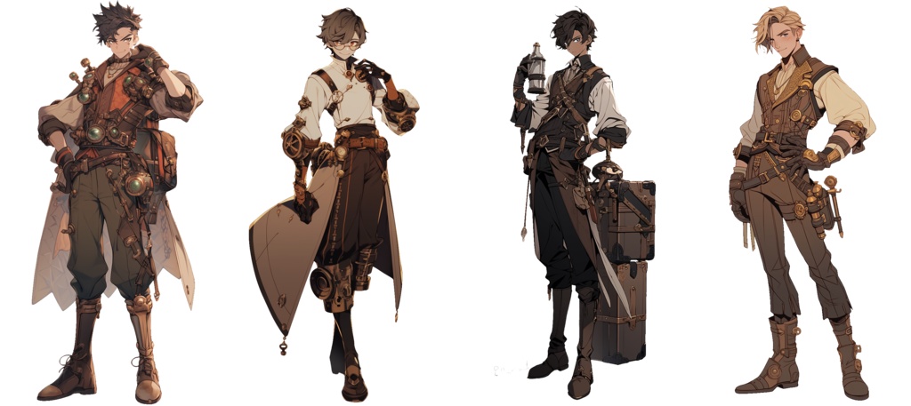 【立ち絵】スチームパンク男性30点 ️差分2種【透過png】 - sozaiya-create - BOOTH