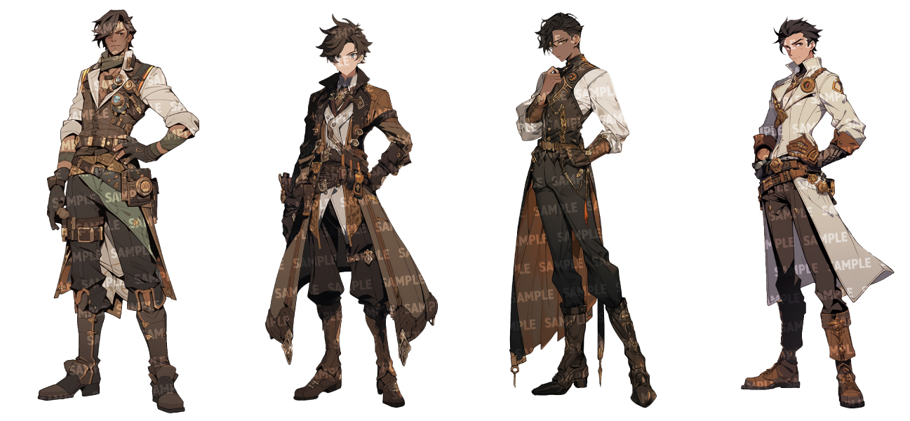 【立ち絵30点】スチームパンク｜男性/差分あり（png） - sozaiya-create - BOOTH