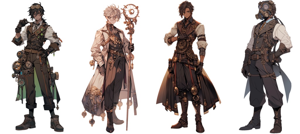 【立ち絵】スチームパンク男性30点 ️差分2種【透過png】 - sozaiya-create - BOOTH