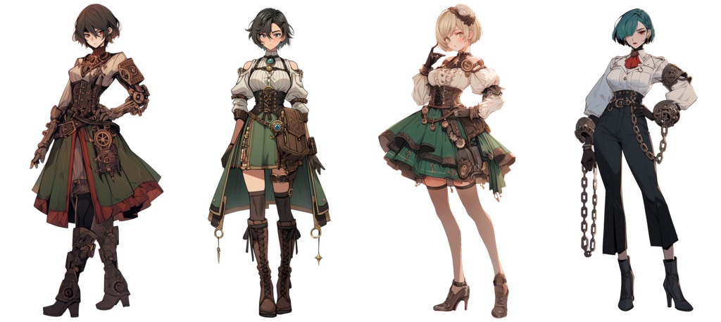 【立ち絵】スチームパンク女性30点 ️差分2種【透過png】 - sozaiya-create - BOOTH