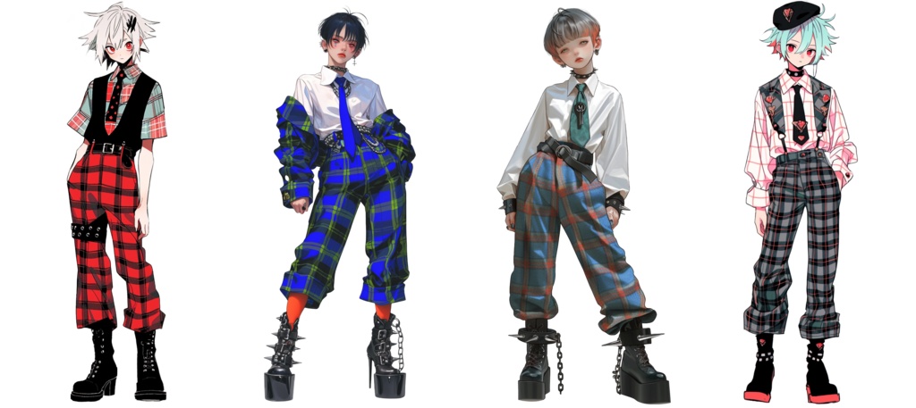 【立ち絵】パンクロック男性50点 ️差分2種【透過png】 - sozaiya-create - BOOTH