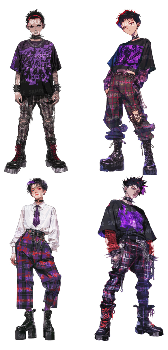 【立ち絵50点】パンクロック｜男性/差分あり（png） - sozaiya-create - BOOTH