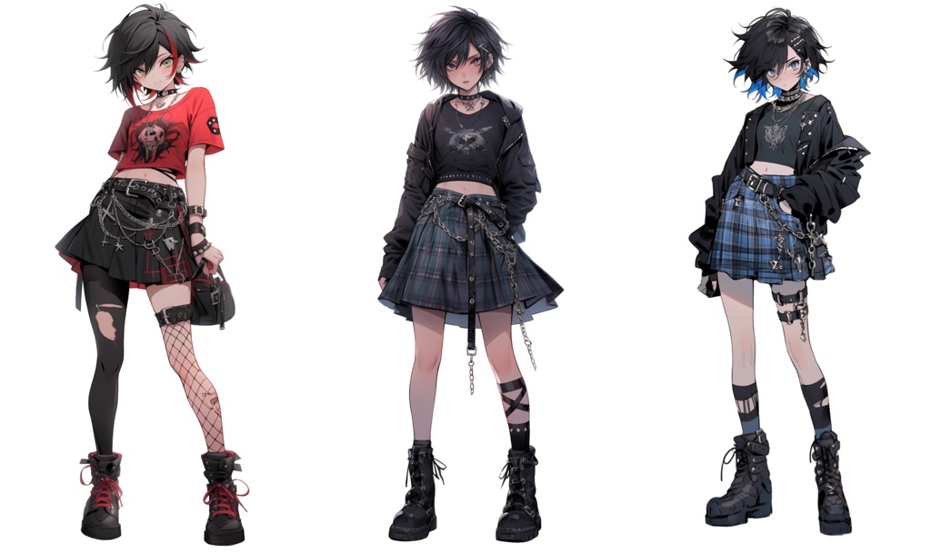 【立ち絵】パンクロック女性50点 ️差分2種【透過png】 - sozaiya-create - BOOTH